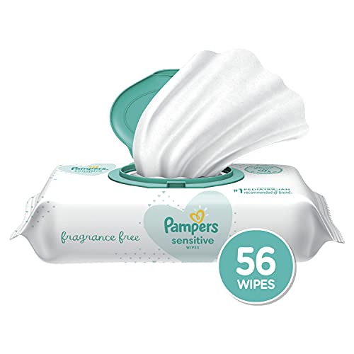 Pampers Sensitive Wipes Travel Pack 56 Count, (Pack of 8)