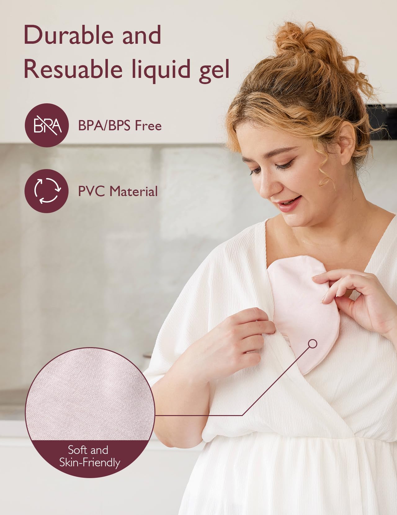 Momcozy Large Reusable Breast Therapy Packs, Temp-Sensing Hot and Cold Gel Breast Pads, Breastfeeding Essentials for Relieve Clogged Ducts, Nipple Pain, Improve Milk Flow, Engorgement, 2 Pack