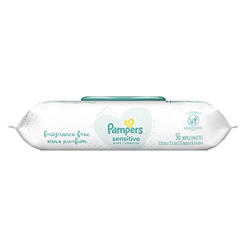 Pampers Sensitive Wipes Travel Pack 56 Count, (Pack of 8)
