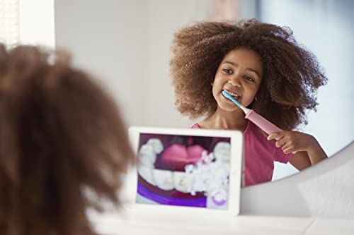 Philips Sonicare for Kids 3+ Bluetooth Connected Rechargeable Electric Power Toothbrush, Interactive for Better Brushing, Pink, HX6351/41