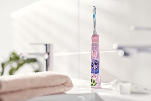 Philips Sonicare for Kids 3+ Bluetooth Connected Rechargeable Electric Power Toothbrush, Interactive for Better Brushing, Pink, HX6351/41