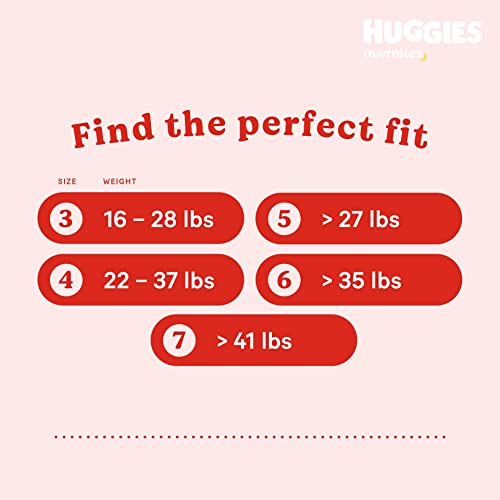 Overnight Diapers Size 6 (35+ lbs), 36 Ct, Huggies Overnites Nighttime Baby Diapers, Packaging May Vary