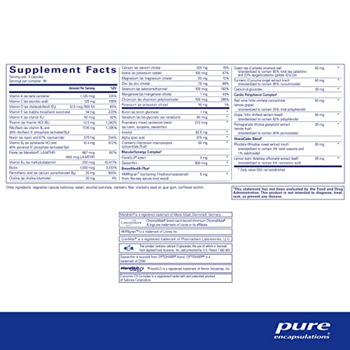 Pure Encapsulations Women's Nutrients | Multivitamin for Women Over 40 to Support Urinary Tract Health, Breast Cell Health, and Eye Integrity* | 180 Capsules