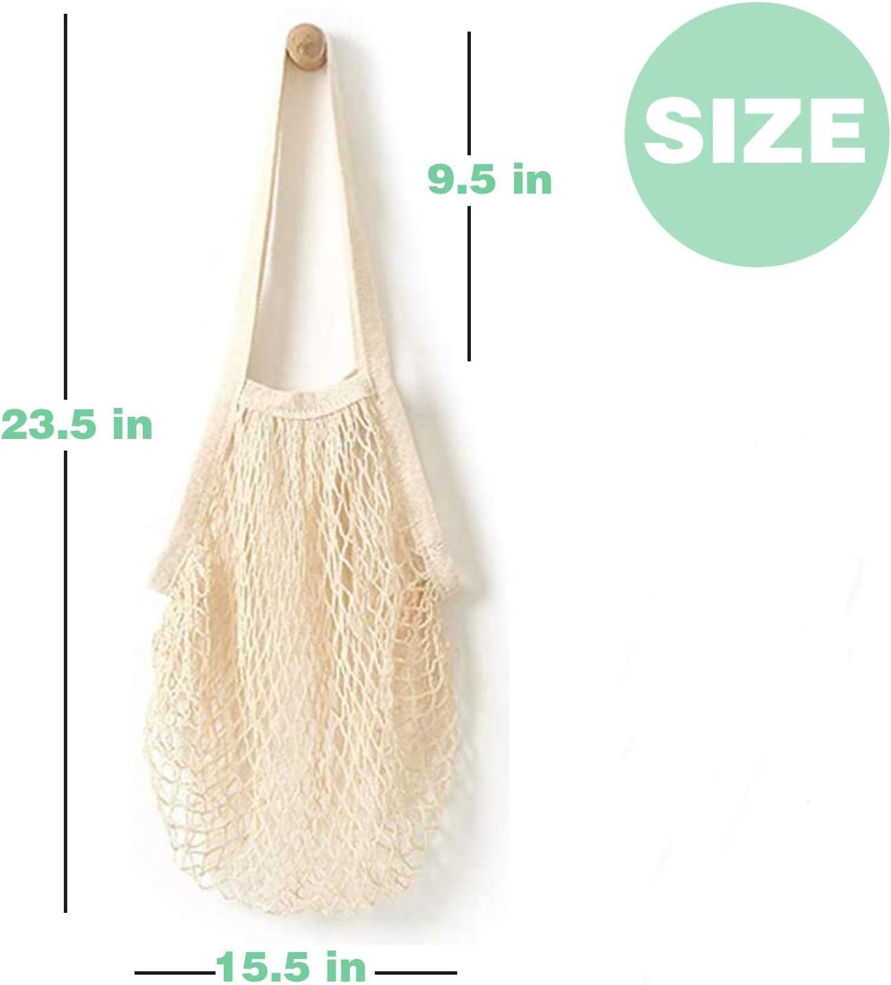 YOYI YOYI Reusable Produce Bags Cotton Mesh Grocery Bags,Washable Portable Vegetable Bag, 100% Cotton Mesh String Organizer Shopping Bag Handle Net Tote(2 Piece yellow Large)