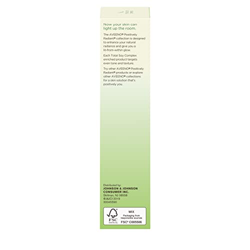 Aveeno Positively Radiant Daily Facial Moisturizer with Total Soy Complex and Broad Spectrum SPF 30 Sunscreen, Oil-Free and Non-Comedogenic, 2.5 fl. oz
