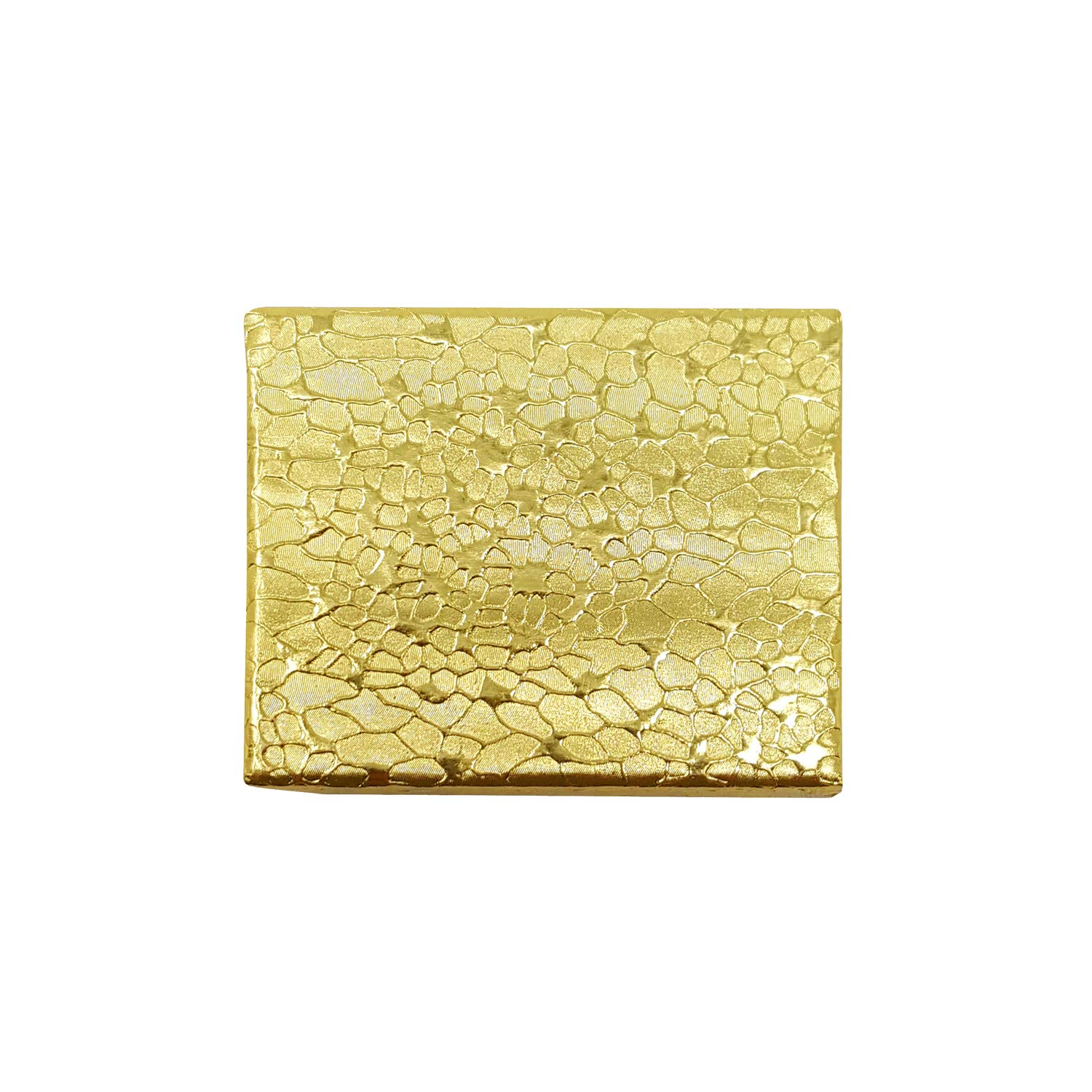 Mooca 100 Pcs Cotton Filled Cardboard Paper Gold Jewelry Box Gift Case #11, 2 1/8 x 1 5/8 x 3/4 Inches, Gold Color