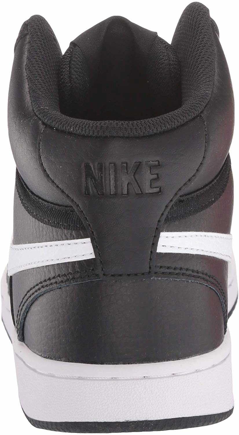 Nike Women's Court Vision Mid Sneaker, Black/White, 6.5