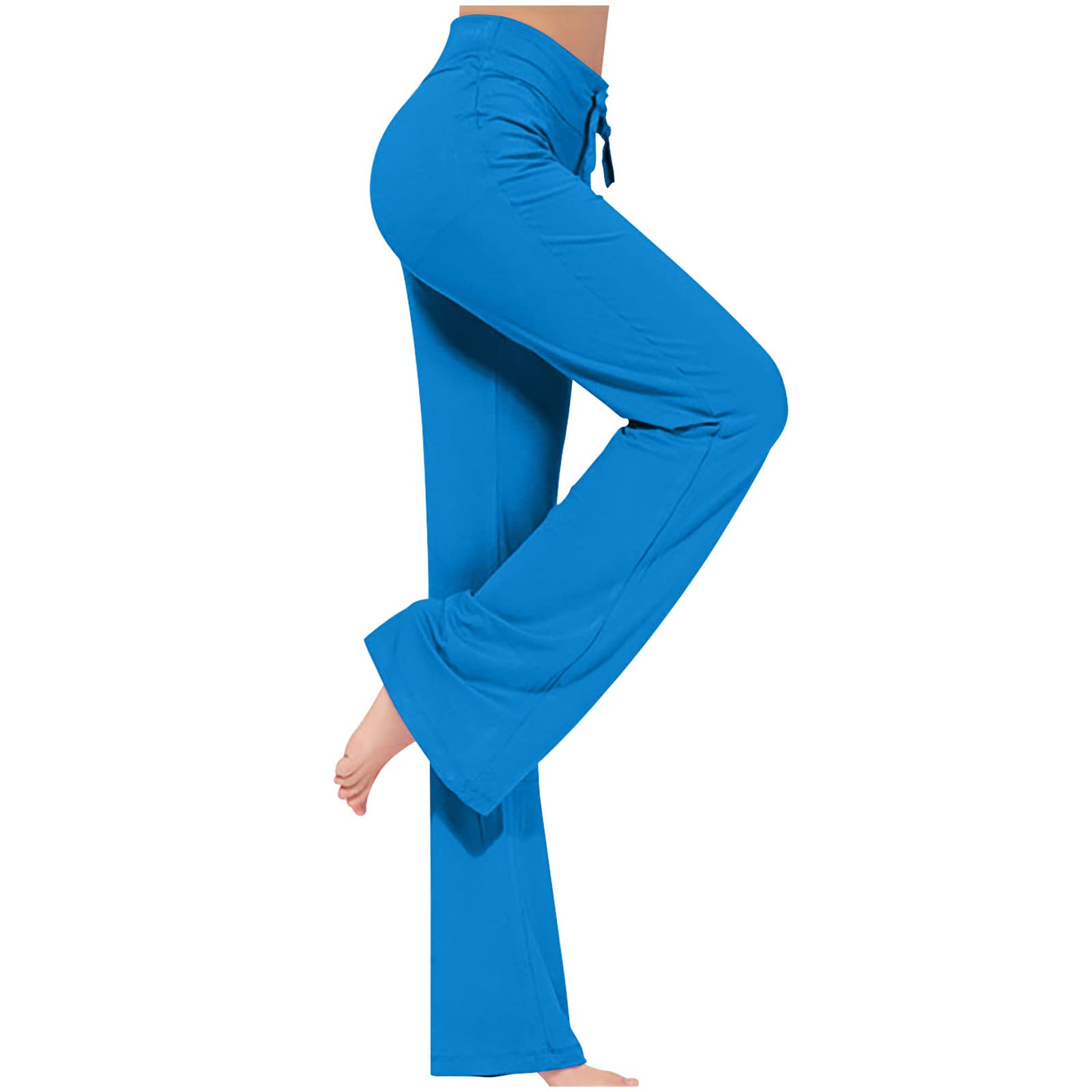 MINzYI Cargo Pants Women High Waist Stretch Flare Leggings Casual Workout Bootcut Yoga Pants Wide Leg Sweatpants with Pockets