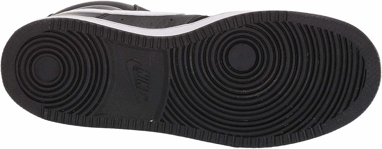 Nike Women's Court Vision Mid Sneaker, Black/White, 6.5