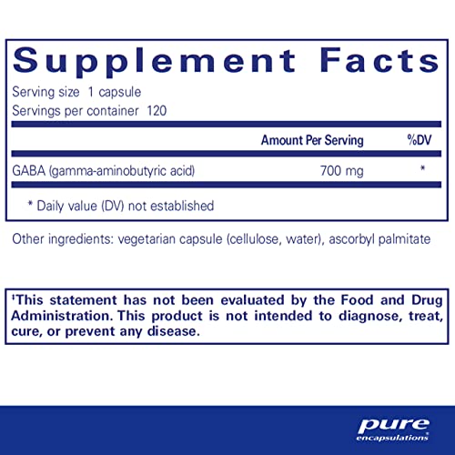 Pure Encapsulations GABA | Supplement to Support Relaxation and Moderation of Occasional Stress* | 120 Capsules