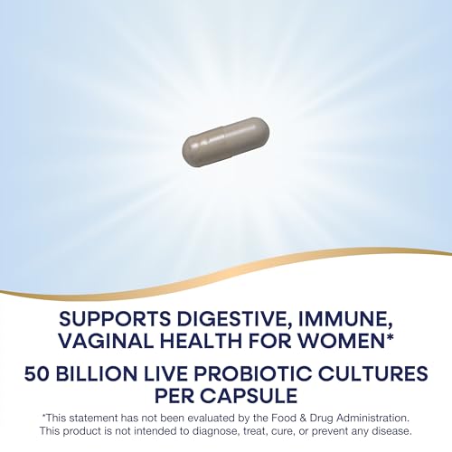Nature's Way Women's Extra Strength** Fortify Probiotic, 50 Billion Live Cultures, Supports Digestive, Vaginal, & Immune Health*, Plant-Based Prebiotic Fiber, Non-GMO, 30 Capsules (Packaging May Vary)