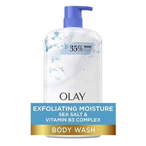 Olay Exfoliating Body Wash with Sea Salts, 30 fl oz (Pack of 4)