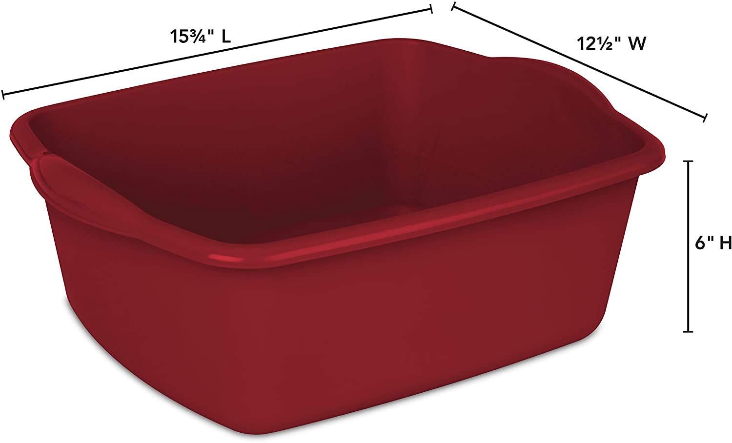 Sterilite 12QT RED Sterlite 12 Quart Dishpan Basin, 1 Pack