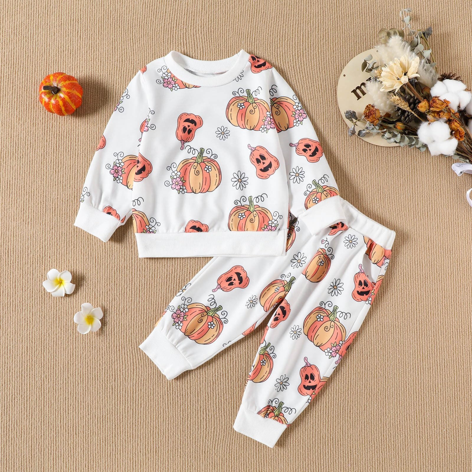 Toddler Halloween Costume Fall Baby Clothes Unisex Crewneck Long Sleeve Pumpkin Top and Pants Cute Two Piece Outfit Mis Pedidos Amazon Gift Card Renacimiento Ropa