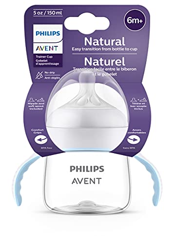 Philips Avent Natural Trainer Sippy Cup with Natural Response Nipple and Soft Spout, 5oz, 1pk, SCF263/01