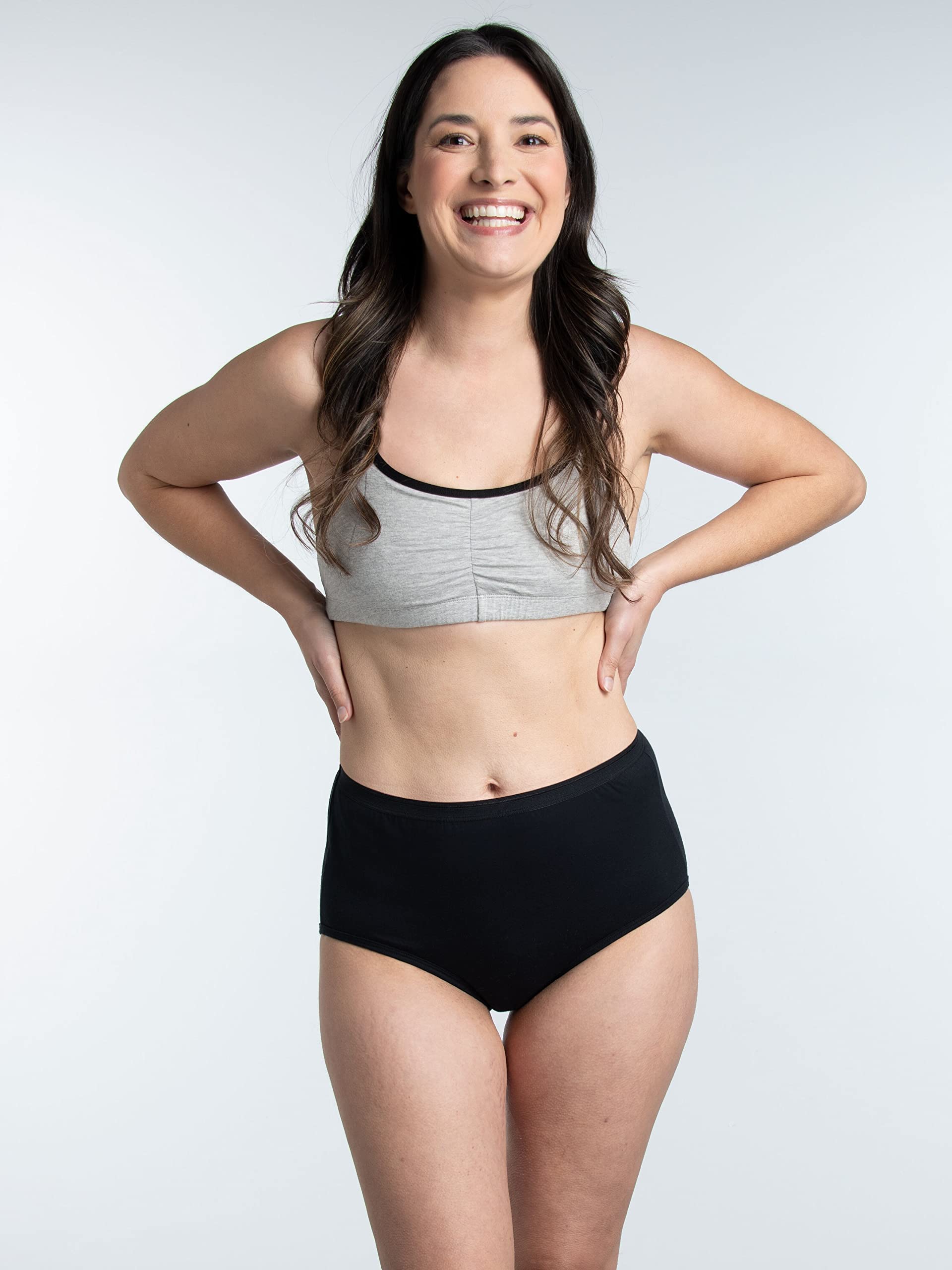Fruit of the Loom Women's Eversoft Underwear, Tag Free & Breathable, Available in Plus Size, Brief-Cotton-6 Pack-Black, 9