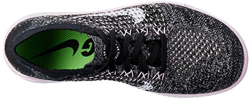 Nike Women's Free RN Flyknit 2018, Black/Pink Foam/White, 7.5