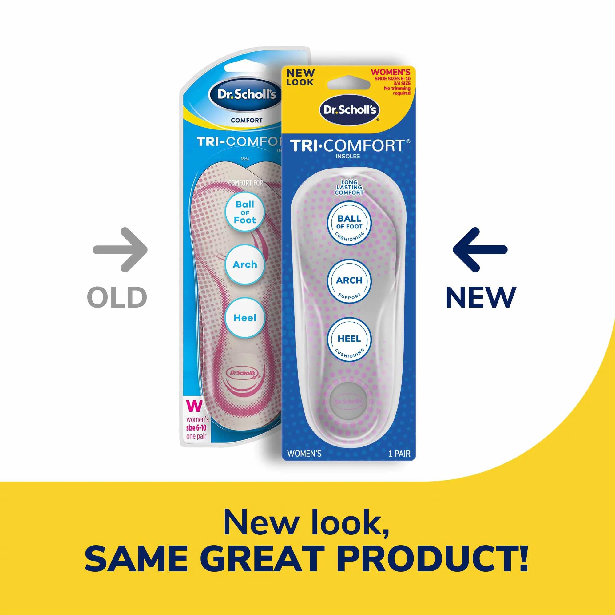 Dr.Scholl's Comfort Tri-Comfort Insoles For Women US Size: 6-10