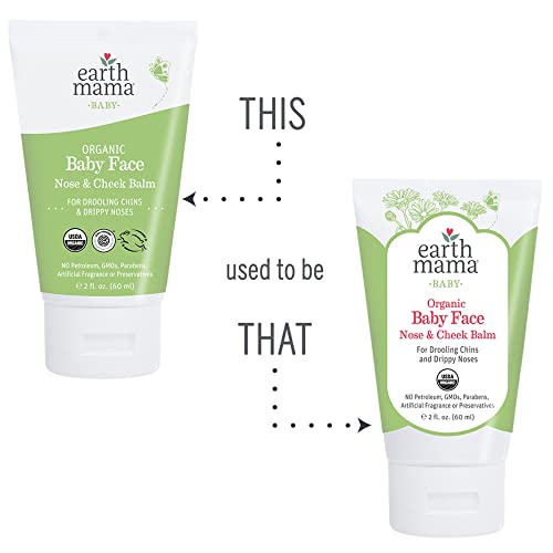 Organic Baby Face Nose & Cheek Balm for Dry Skin by Earth Mama | Natural Petroleum Jelly Alternative, 2-Fluid Ounce