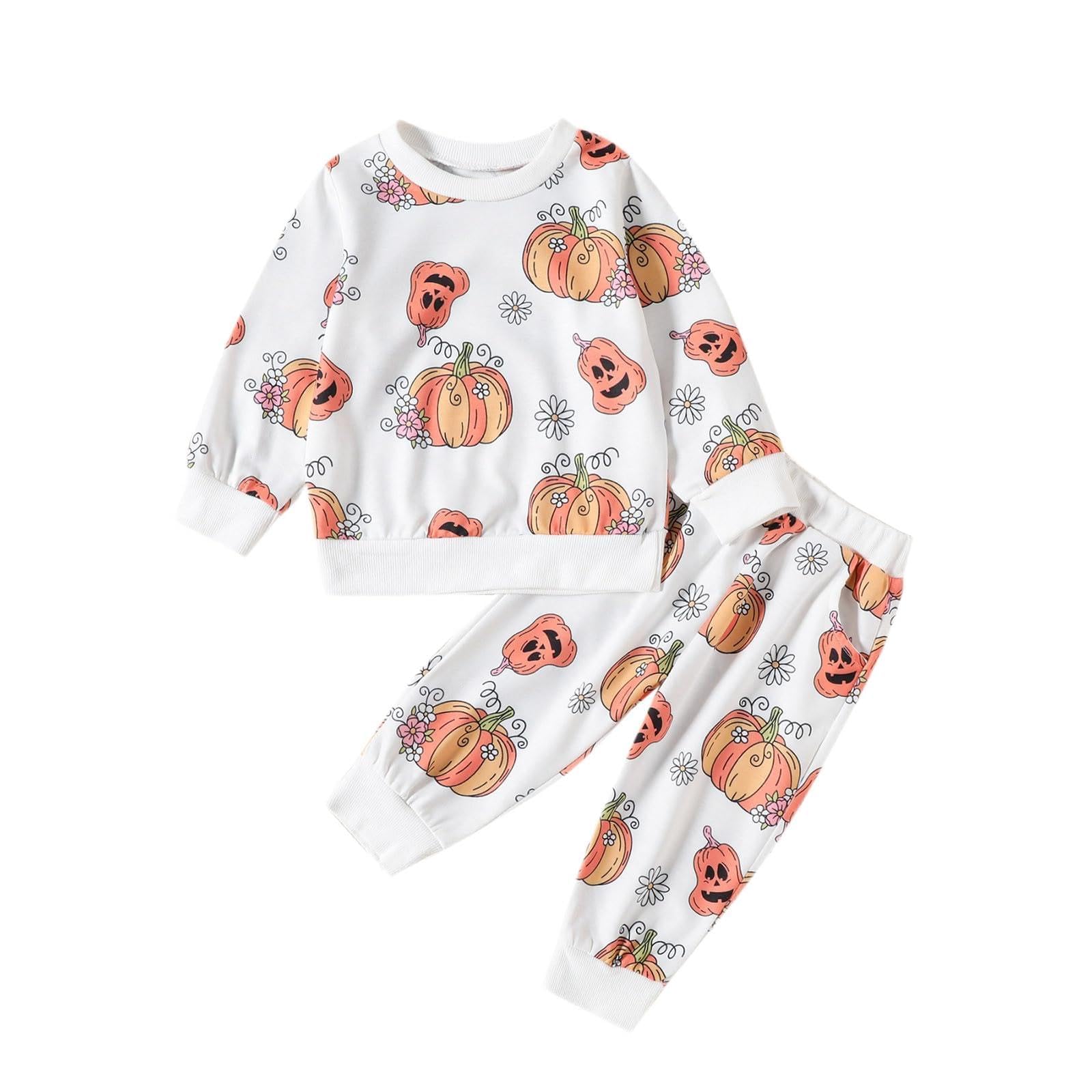Toddler Halloween Costume Fall Baby Clothes Unisex Crewneck Long Sleeve Pumpkin Top and Pants Cute Two Piece Outfit Mis Pedidos Amazon Gift Card Renacimiento Ropa