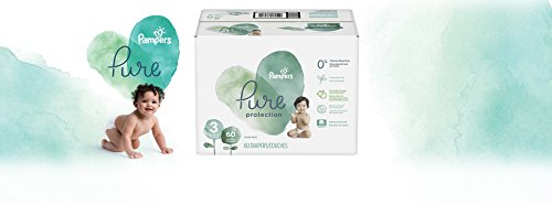 Diapers Size 3, 60 Count - Pampers Pure Protection Disposable Baby Diapers, Hypoallergenic and Unscented Protection, Super Pack (Old Version)