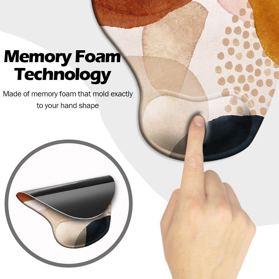 DOOKE Ergonomic Mouse Pad with Wrist Support and Coaster,Mouse Pads with Non-Slip PU Base for Home Office Working Studying Easy Typing & Pain Relief Boho Succulent