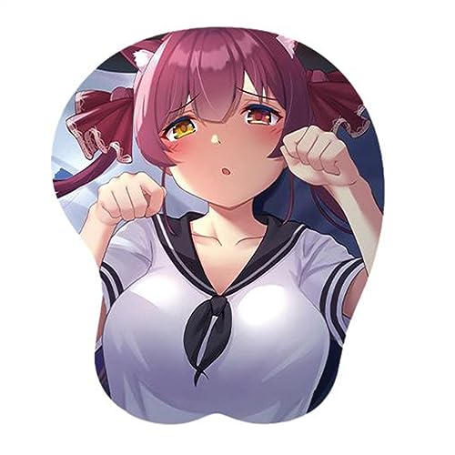 Anime Mouse Pad with Silicone Wrist Rest Support Gaming 3D Non-Slip Computer Mouse Pad Comfortable Silicone Desk Mouse Pad