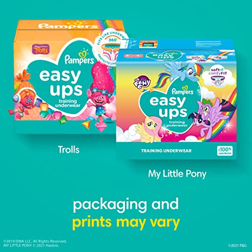 Pampers Easy Ups Training Underwear Girls, 5T-6T Size 7 Diapers, 46 Count (Packaging & Prints May Vary) (Pack of 2)