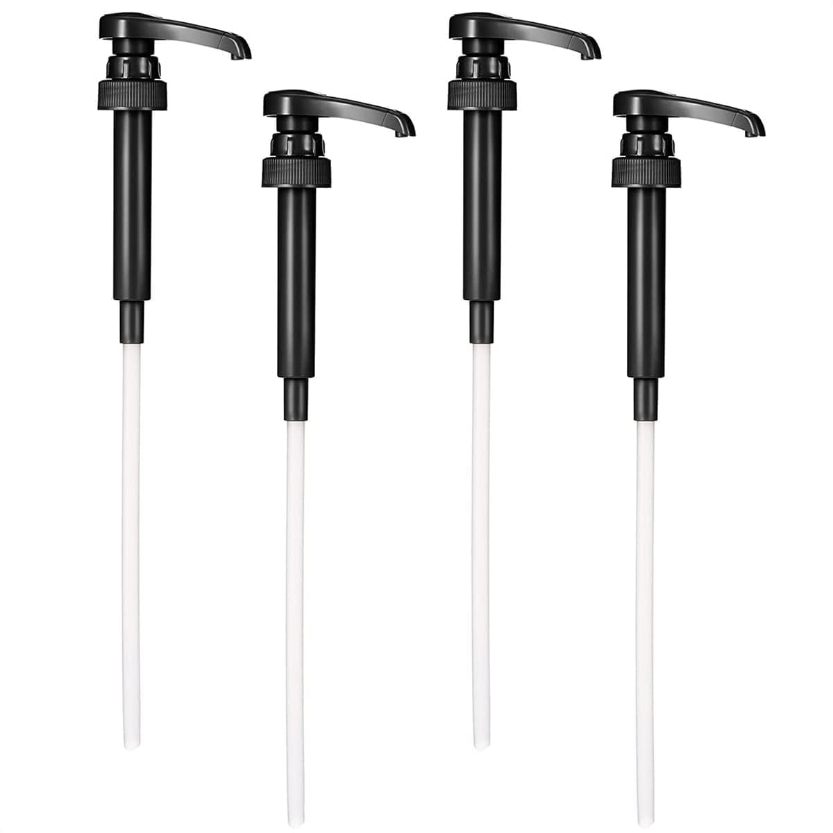 Black Pump Coffee Syrup Pumps - 4 Pcs Coffee Creamer Pump Dispenser Milk Pump for Gallon Black Cherry Juice Bottle Pumps Soda Can Pump - Ketchup Can Pump Half Gallon Pump Squirt Bottle Pump Reluen