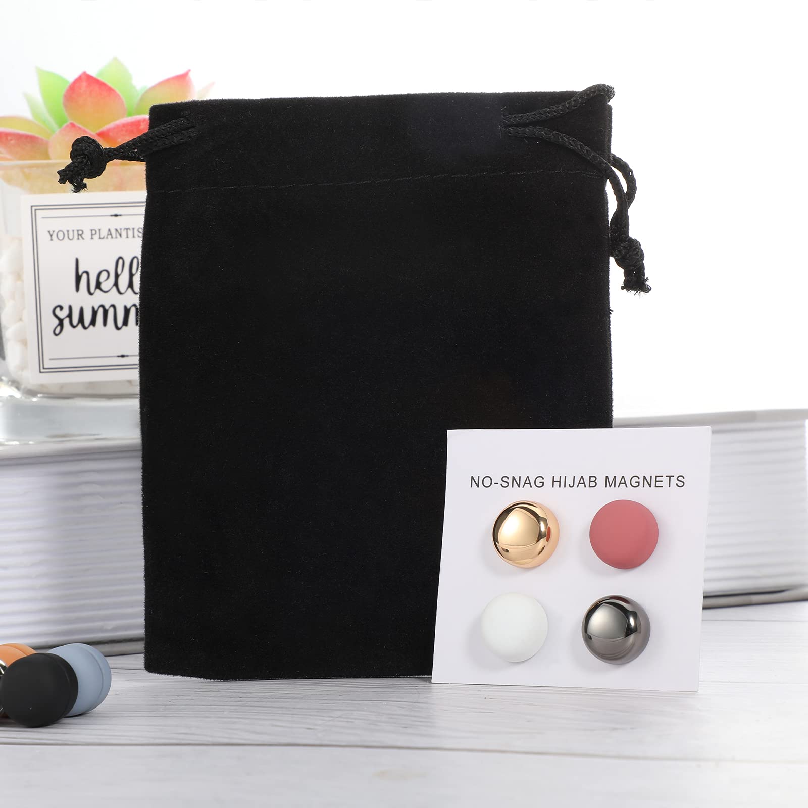 Hijab Magnetic Pins 12 Pieces Strongest Commercial Magnetic Hijab Pins Colorful Multi-use Hijab Round Magnets for Women