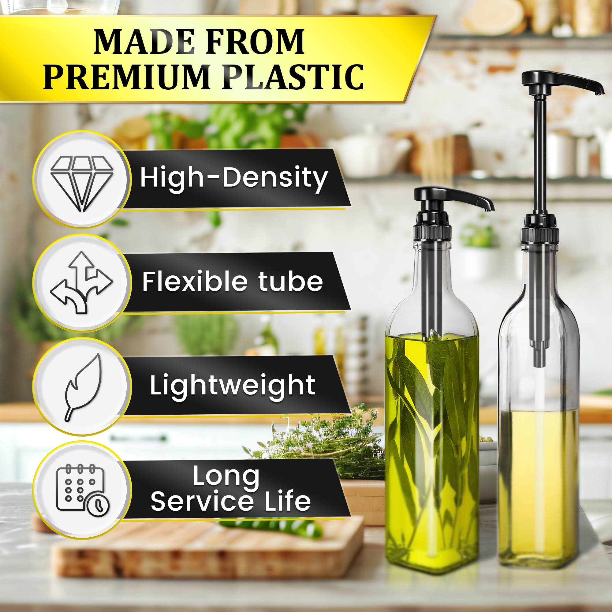 Black Pump Coffee Syrup Pumps - 4 Pcs Coffee Creamer Pump Dispenser Milk Pump for Gallon Black Cherry Juice Bottle Pumps Soda Can Pump - Ketchup Can Pump Half Gallon Pump Squirt Bottle Pump Reluen