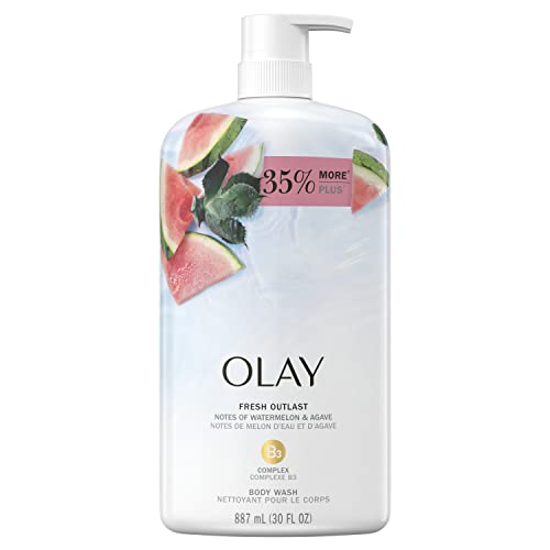 Olay Fresh Outlast Notes of Watermelon & Agave Body Wash, 30 fl oz (Pack of 4)