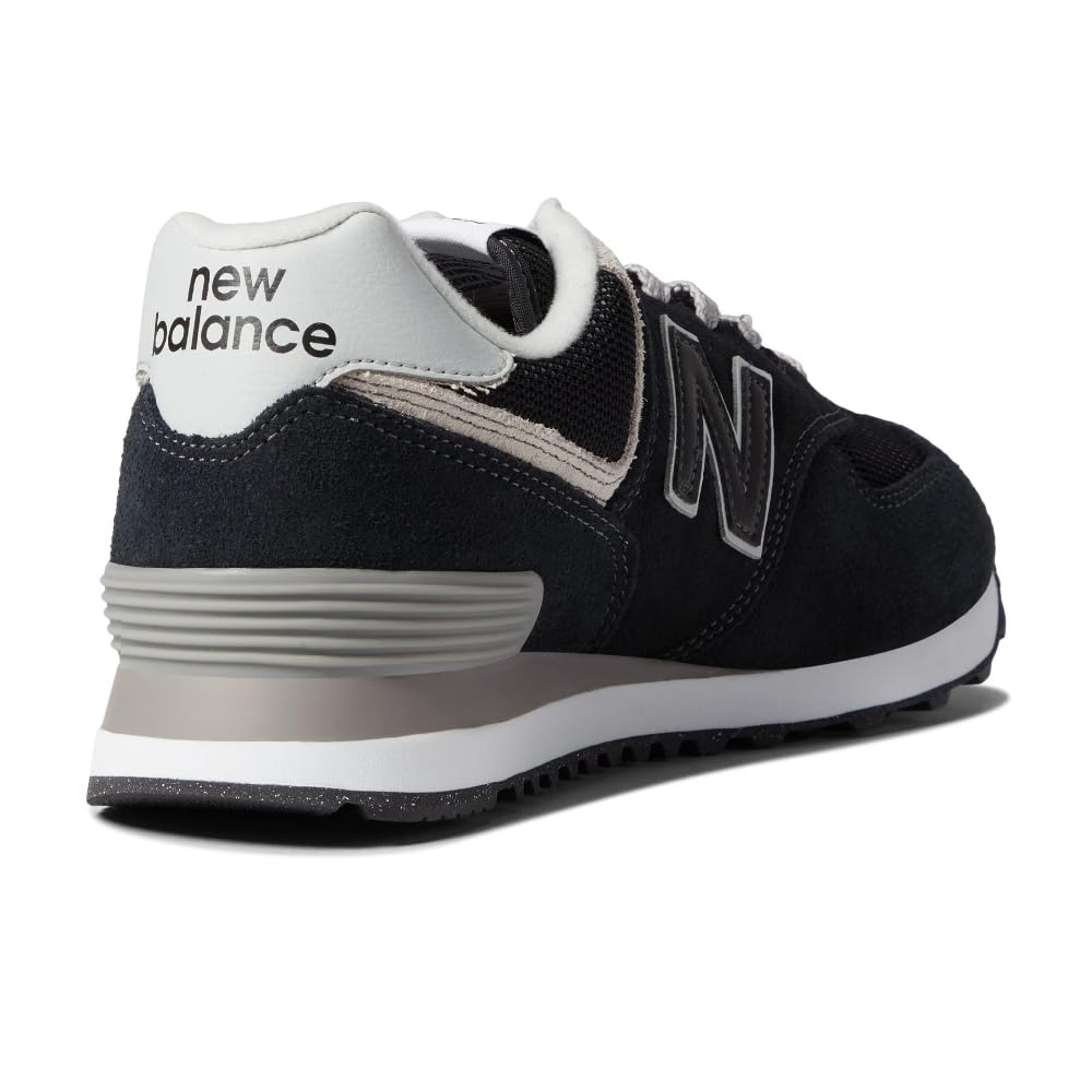 New Balance Women's 574 Core Sneaker, Black/White, 8