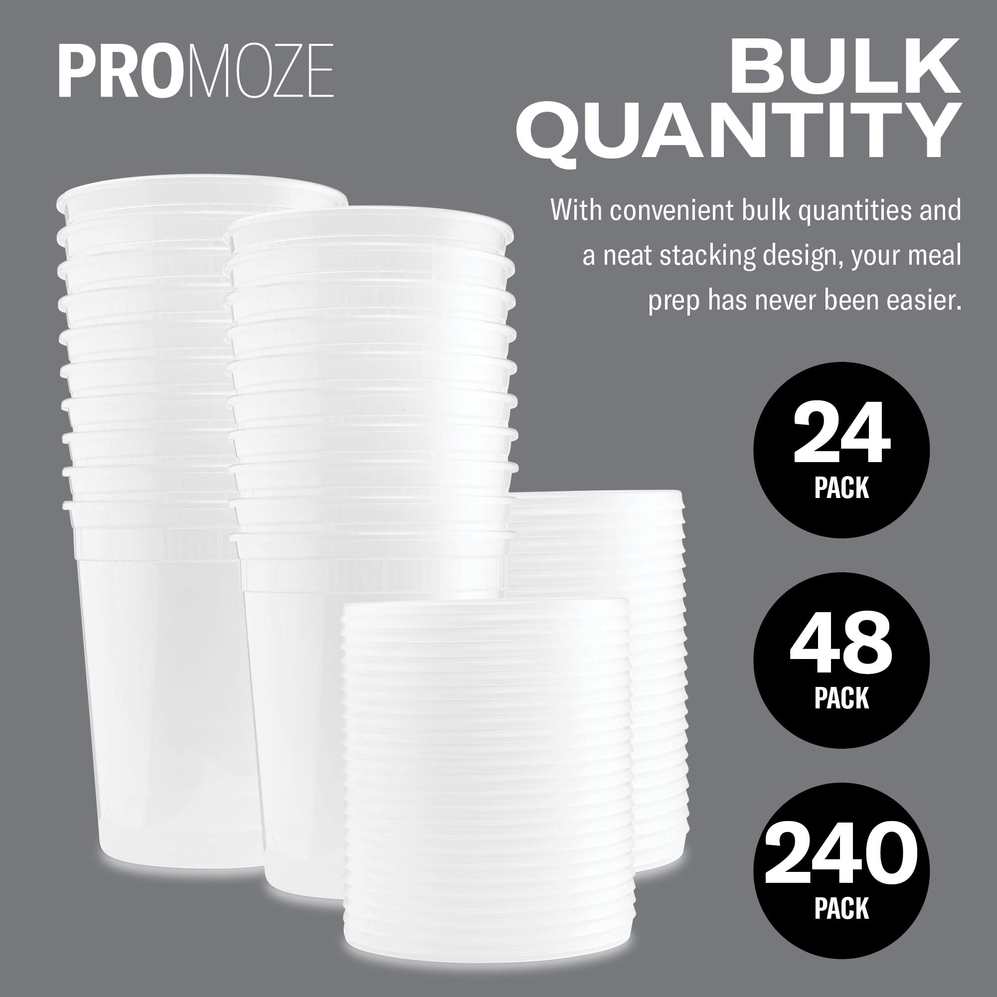 Plastic Deli Food Storage Containers With Leak-Proof Lids (24 Pack, 32 Oz) | Microwaveable Airtight Container For Soups, Snacks, Meal Prep, Salad, Ice Cream | BPA-Free Kitchen & Restaurant Supplies