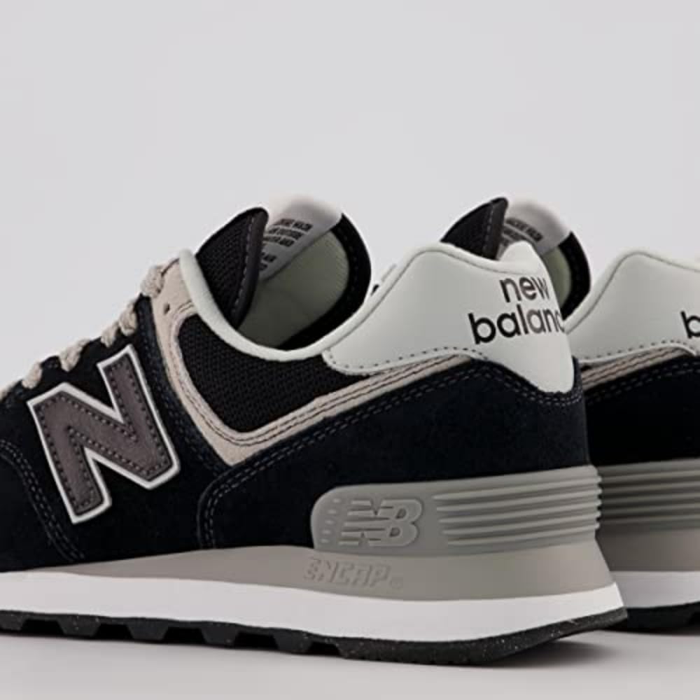 New Balance Women's 574 Core Sneaker, Black/White, 8