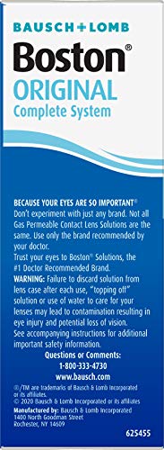 Contact Lens Solution by Boston, Boston Original Complete System for Gas Permeable Contact Lenses, 1 Fl Oz Original Cleaner, 3.5 Fl Oz Solution, 5 One Step Liquid Enzymatic Cleaners and 1 Lens Case