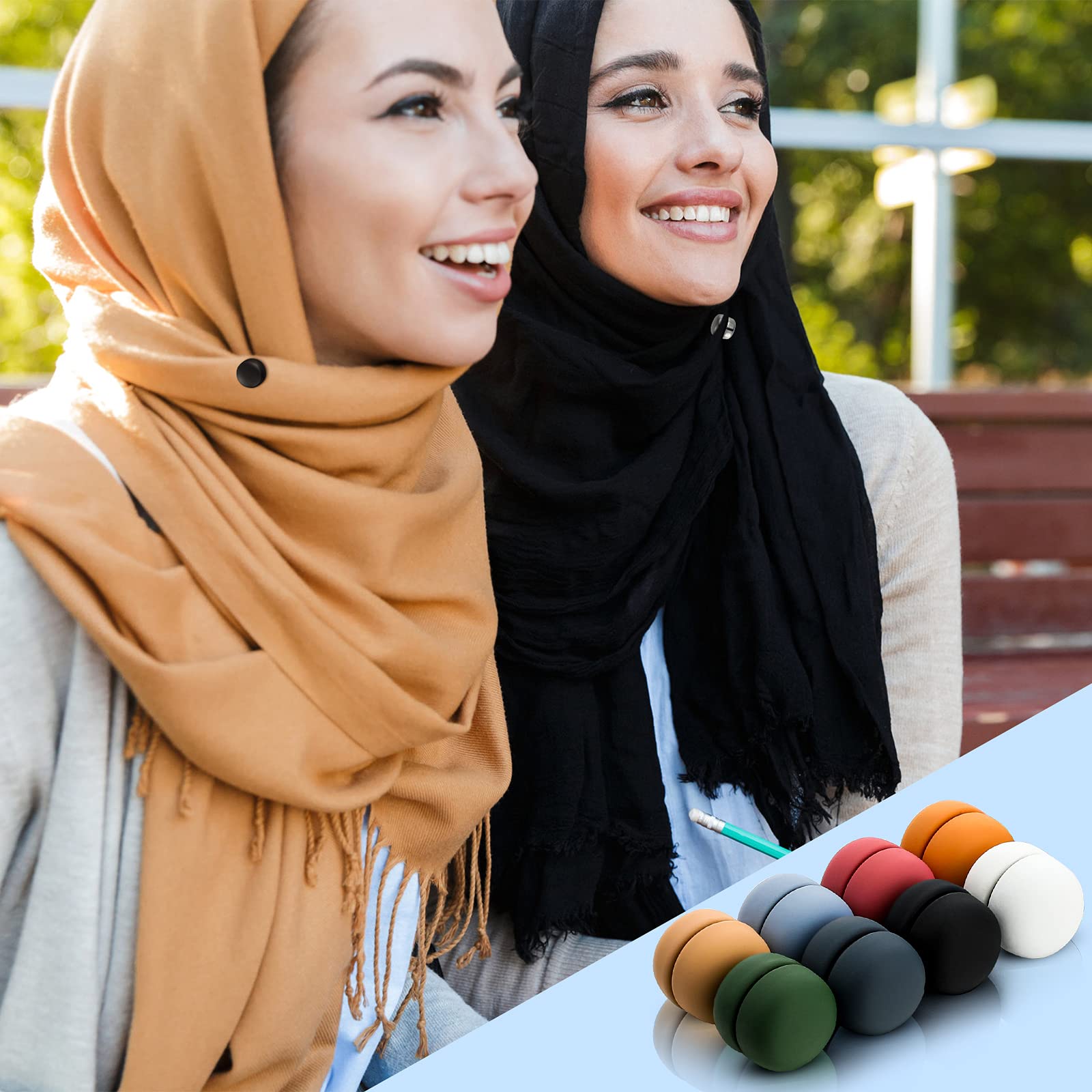 Hijab Magnetic Pins 12 Pieces Strongest Commercial Magnetic Hijab Pins Colorful Multi-use Hijab Round Magnets for Women