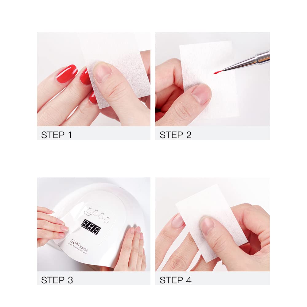 Pink Gel Nail Polish Remover Tools 540 PCS Lint Free Nail Wipes Cotton Pads Nail Remover Pads