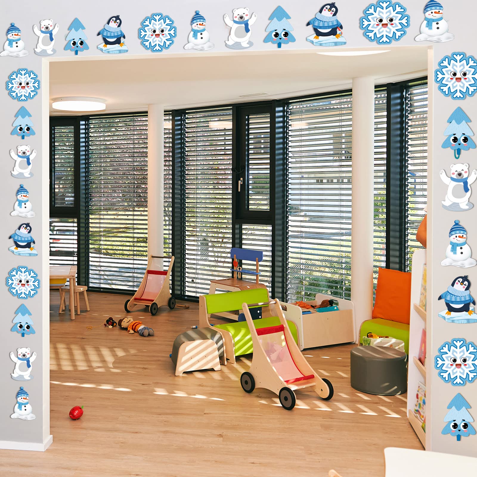 80 Pcs Winter Cutouts Winter Paper Bulletin Board for Preschool Paper Bulletin Board Decorations Preschool Classroom Back to School Teacher Supplies Classroom Cutouts