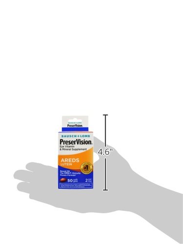 Bausch + Lomb Preservision With Lutein Eye Vitamin & Mineral Supplement, 50 Count Soft Gels