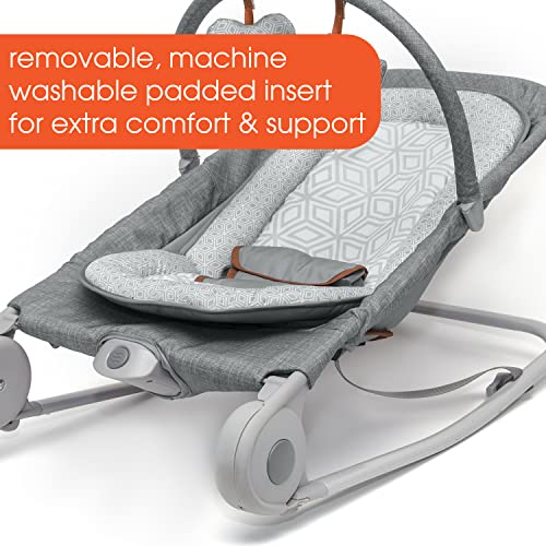 Summer 2-in-1 Bouncer & Rocker Duo (Heather Gray) Convenient and Portable Rocker and Bouncer for Babies Includes Soft Toys and Soothing Vibrations