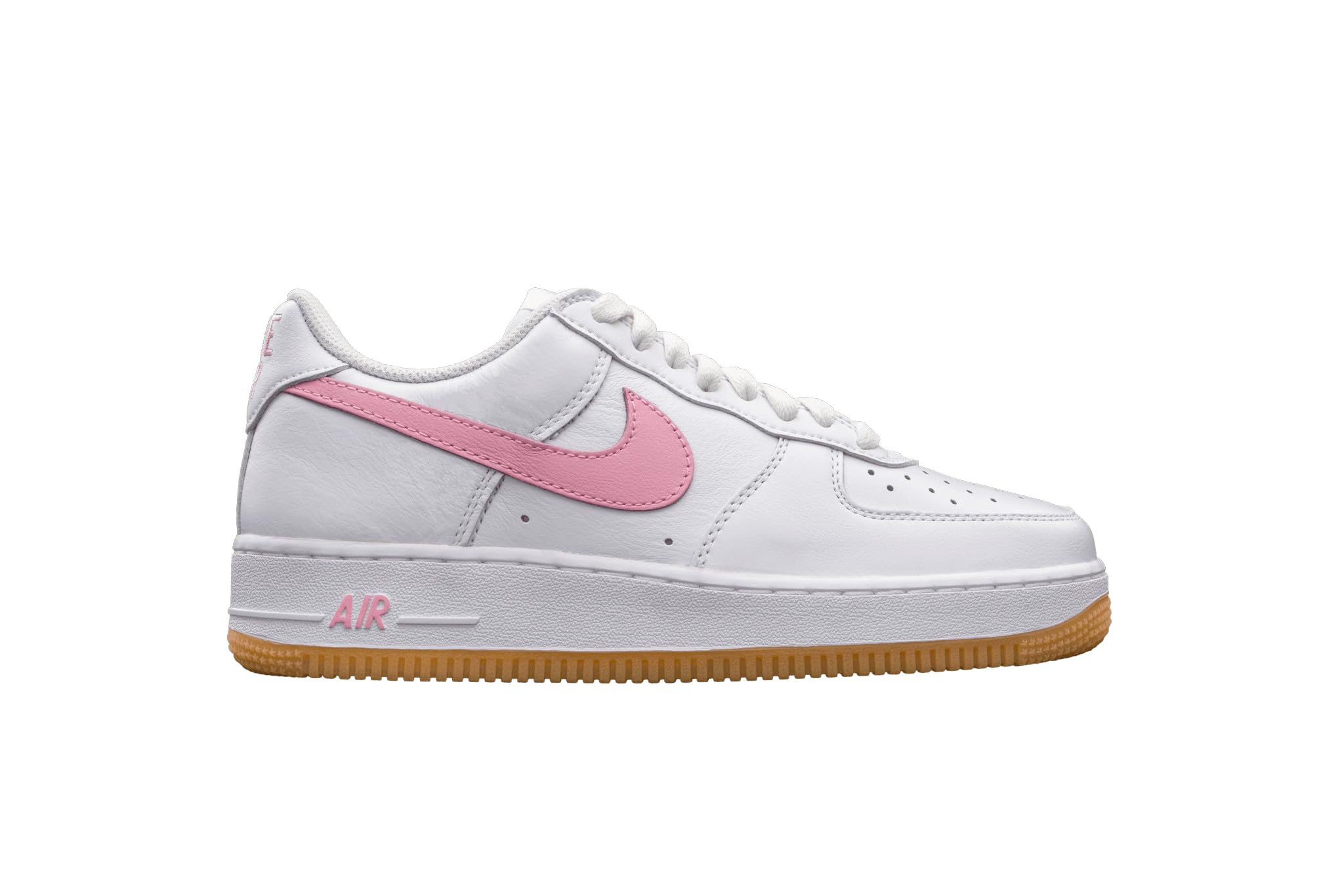 Nike Men's Air Force 1 Low Shoe, White/Pink-gum Yellow-metallic, 9.5