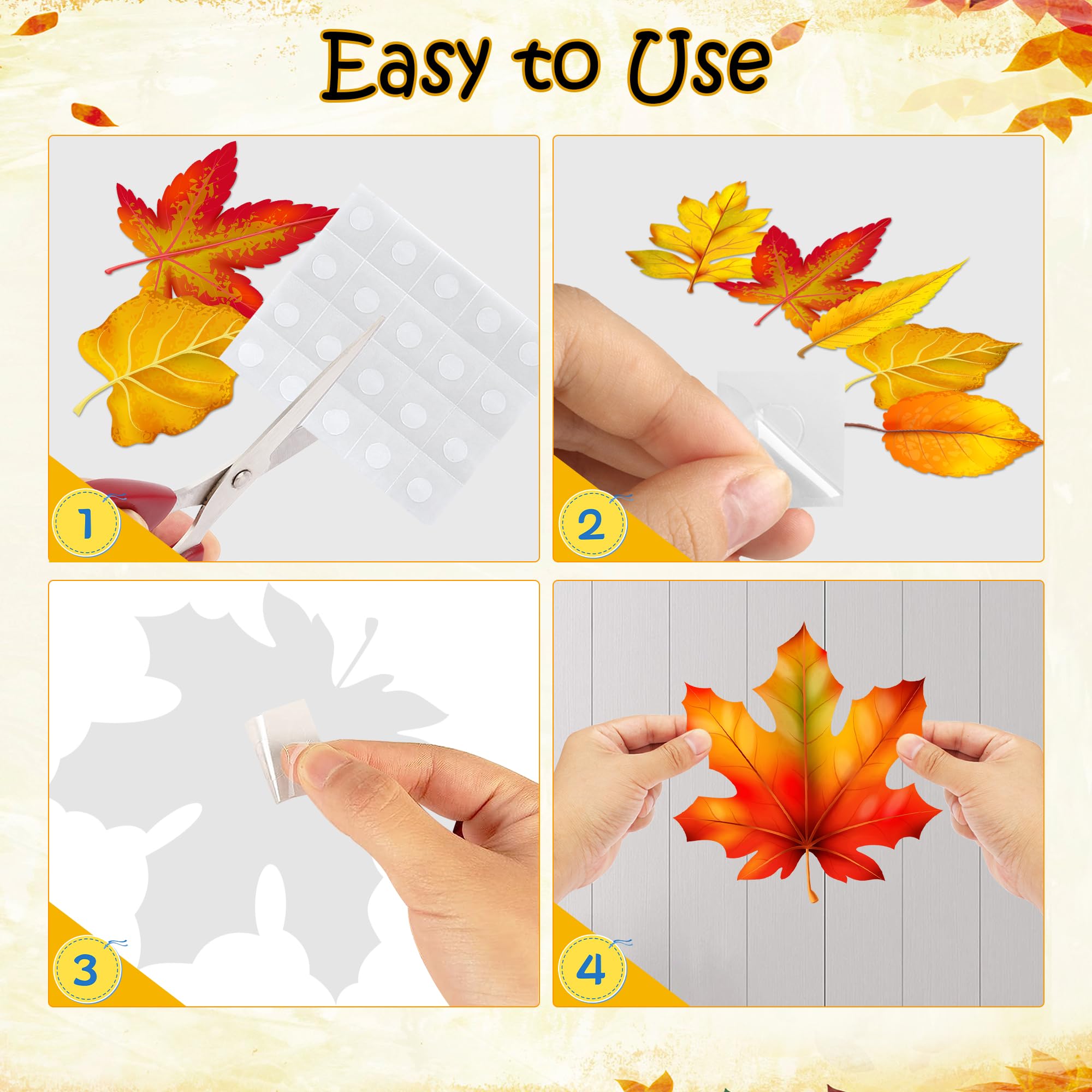 Lucleag 45 PCS Fall Maple Leaves Cutouts for Bulletin Board Decoration, Autumn Leaves Cutouts Fall Leaf Cut Outs for Thanksgiving Fall Autumn Party School Classroom Bulletin Board Decorations