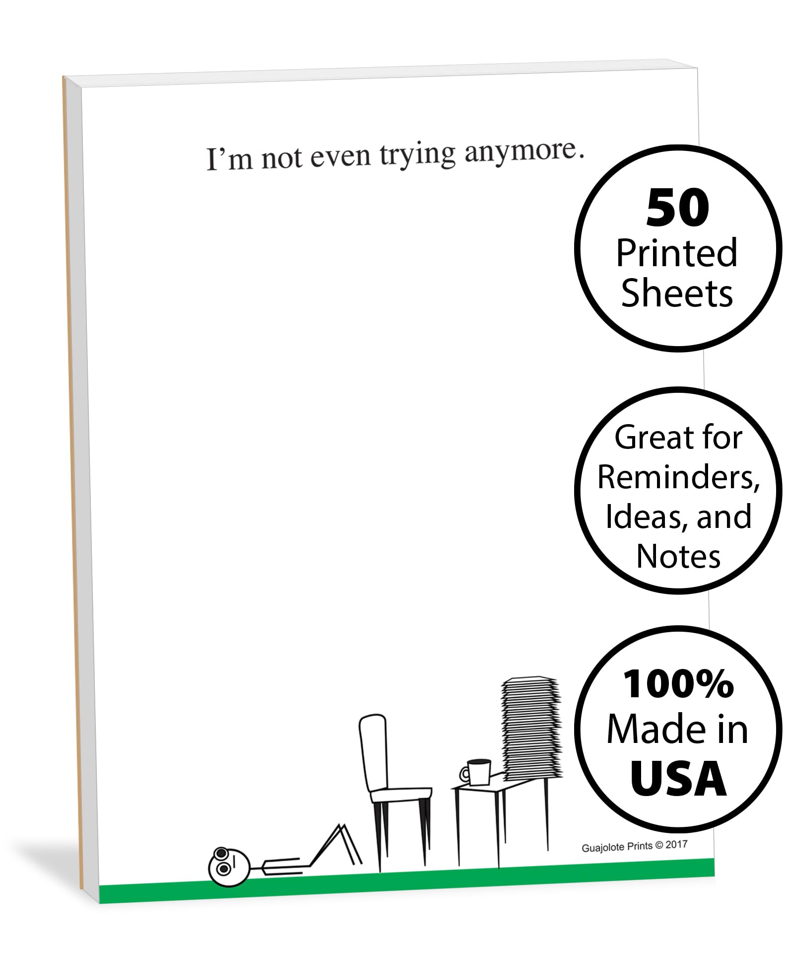 Guajolote Prints Funny Novelty Memo Pads Bundle (4 Items) Everything is Fine, This is my life Now, I have no idea what I'm doing, and I'm not even trying anymore