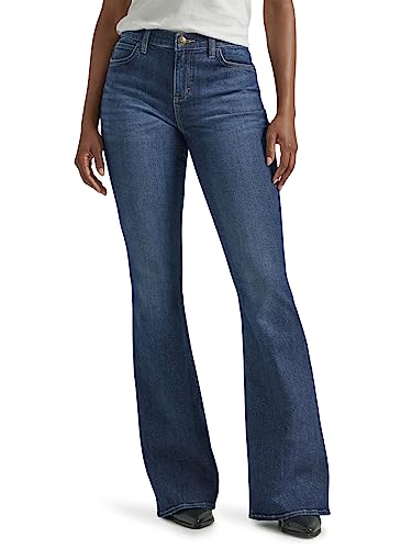 Lee Women's Legendary Mid Rise Flare Jean, Inner Strength, 18
