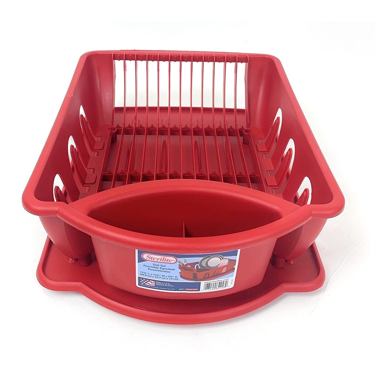 Sterlite 2pc Ultra Sink Set, One Size, Black Classic Red White