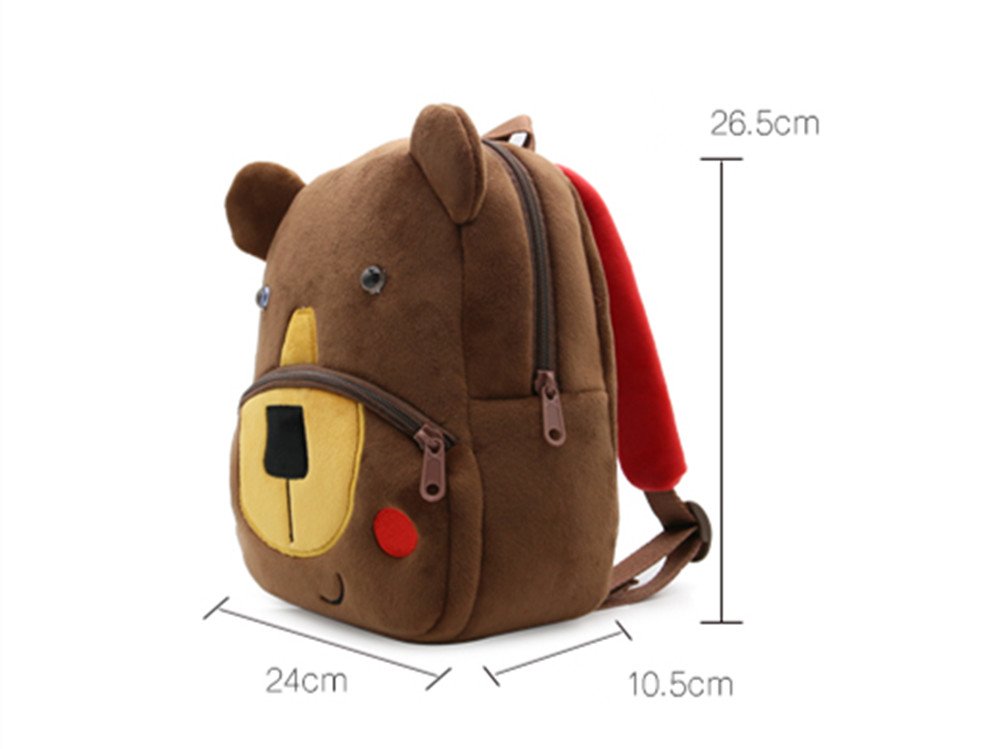 Children Toddler Preschool Backpack Plush Animal Cartoon Backpack Baby Kids School Satchel Travel Lunch Bags Bear
