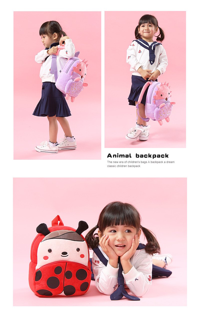 Children Toddler Preschool Backpack Plush Animal Cartoon Backpack Baby Kids School Satchel Travel Lunch Bags Bear
