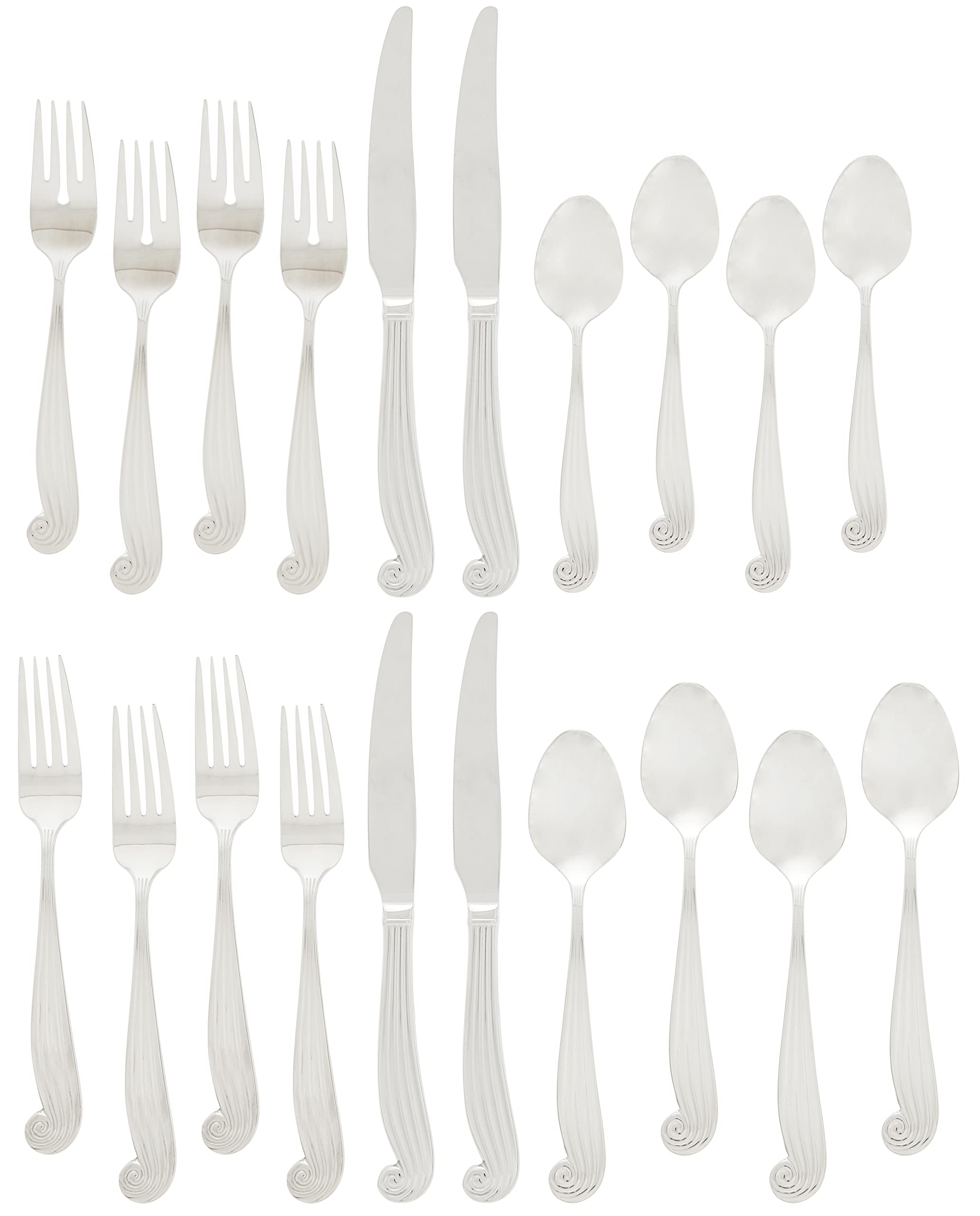 Ginkgo International LaMer 20-Piece Stainless Steel Flatware Place Setting, Service for 4