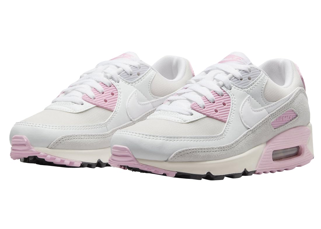 Nike Women's Air Max 90 White/Sail-Med Soft Pink (FN7489 100) - 7